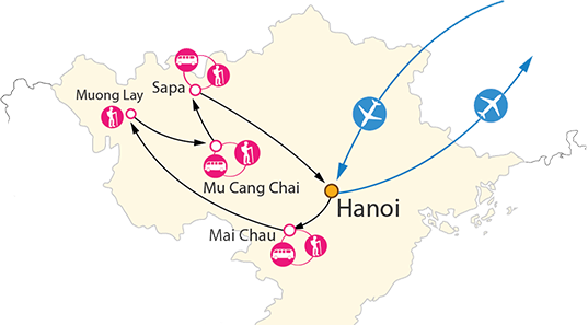 Mu Cang Chai Travel Map, Map in Mu Cang Chai