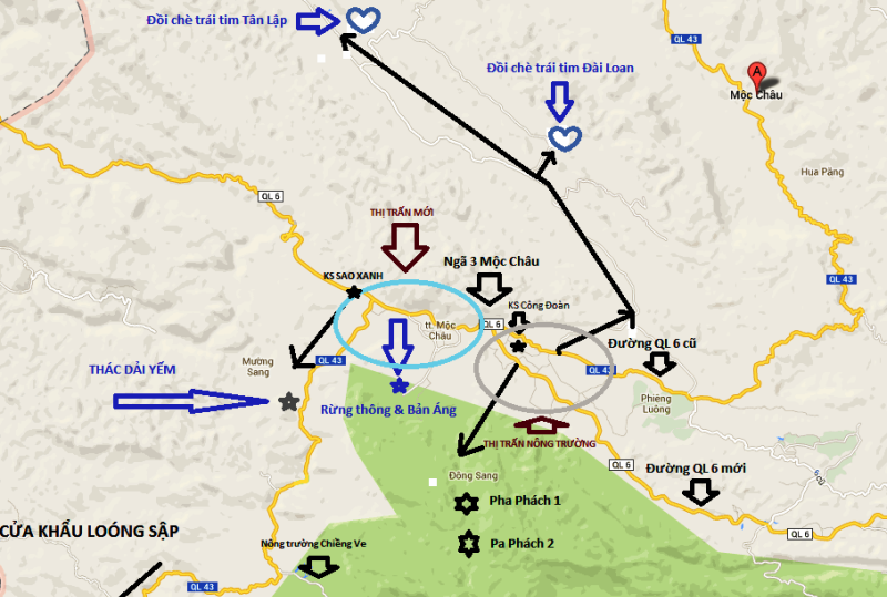 Moc Chau Map: Travel, Tours, Photos, Hotels Moc Chau Vietnam