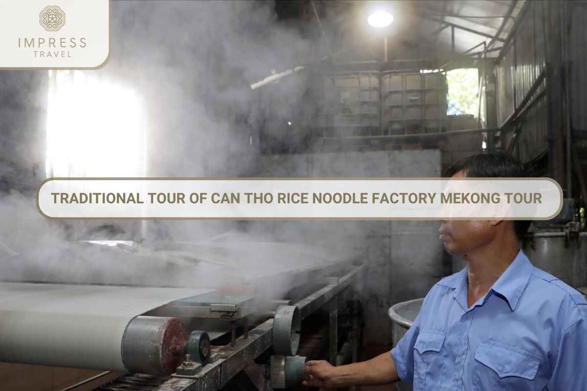 Traditional tour of Can Tho rice noodle factory Mekong tour